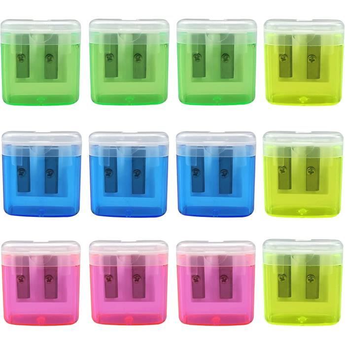 Hocadon 12 Pièces Taille Crayon Enfant Double Trou Taille-Crayons En ...