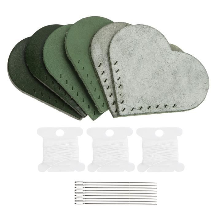 3 Ensemble de signets en cuir en forme de cœur fait à la main avec coin ...