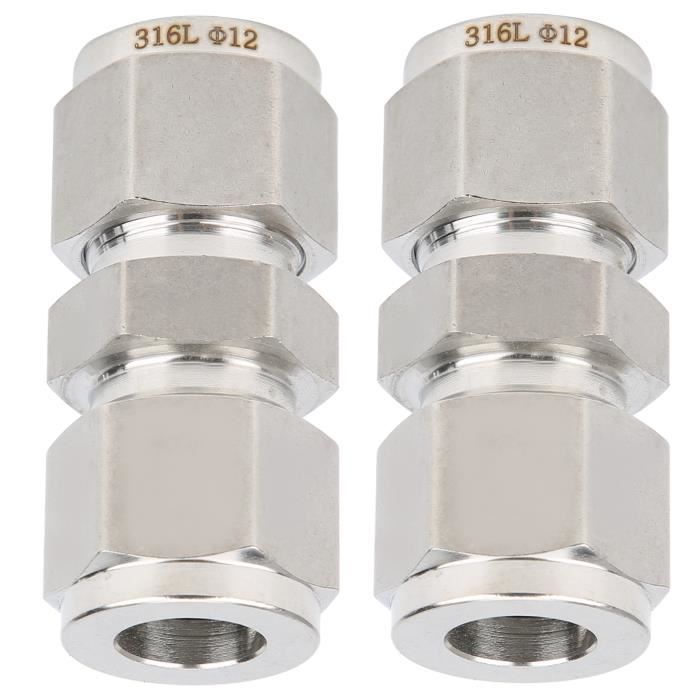 TMISHION raccord pour tube de compression 2 pièces Adaptateur de tube droit à double virole en ...