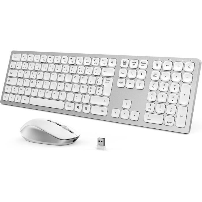 Ensemble Clavier Et Souris Sans Fil Rechargeables, 2,4 Ghz, Clavier ...