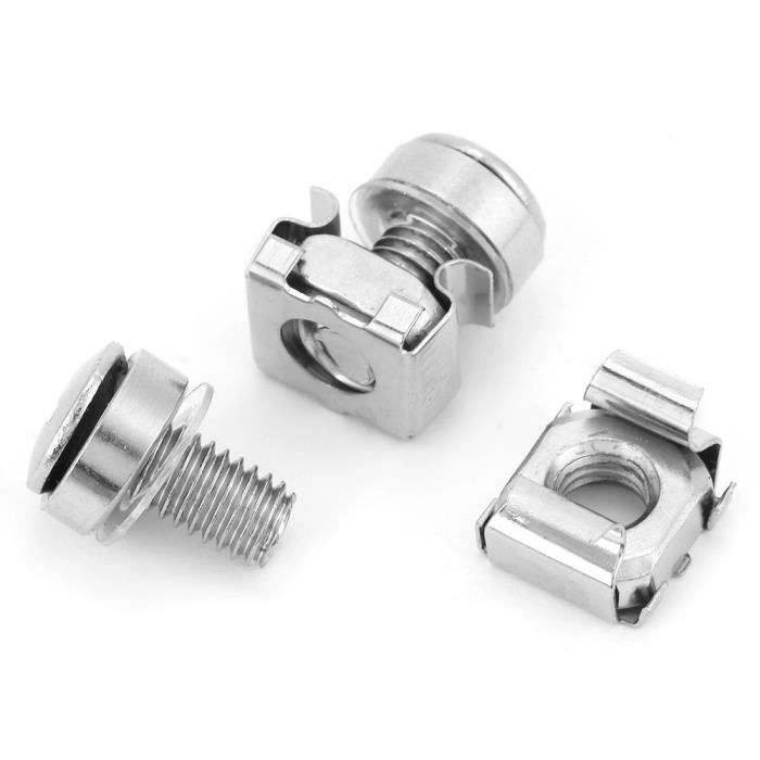 FHE-crou à cage Ensemble de 20 vis et écrous à cage pour armoire réseau ...