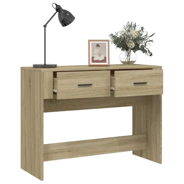 FAN - Table console Chêne sonoma 100x39x75 cm Bois d'ingénierie ...