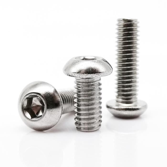M6 10pcs-12mm -Vis à tête hexagonale en acier inoxydable 304, 5-10-25 ...