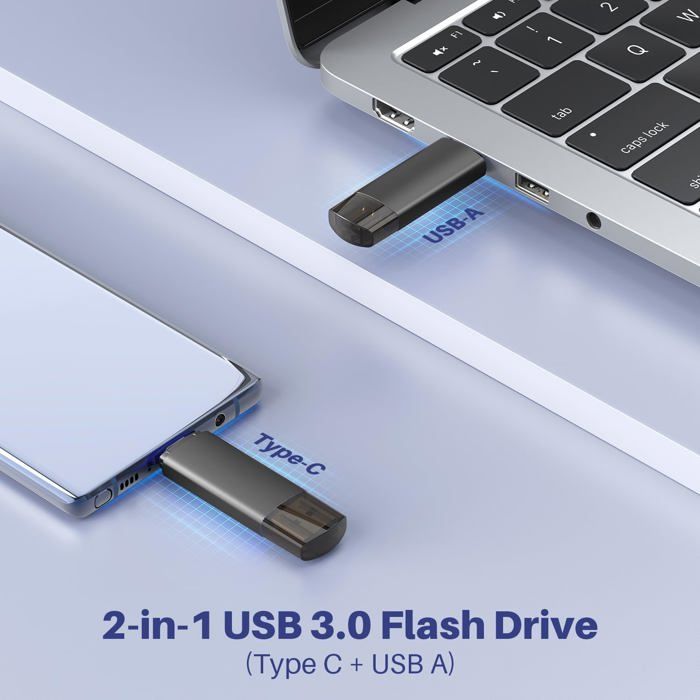 CLE USBZENATERRA-CLE USB-ZENATERRA-Clé USB 3.0 2-en-1 128Go Type-C ...