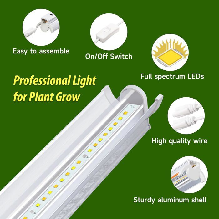 T5 Plant Lights for Indoor Plants 42cm LED Full Spectrum Plant Lights ...