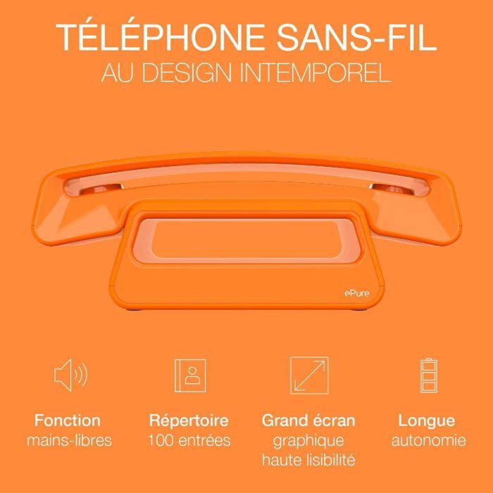 Téléphone fixe sans fil vintage - SWROSE -ALCATEL Epure Iconic ...