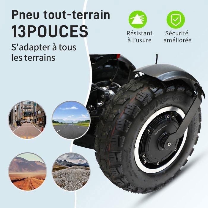 VANKEL T30 Trottinette Électrique Pliable – Moteur 3200W – Batterie 60V ...