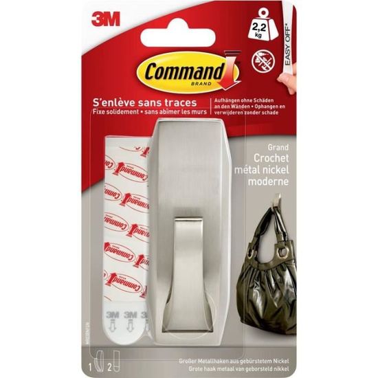 3M Crochet métallique « Modern Reflection » Command (L x l x H) 102 x ...