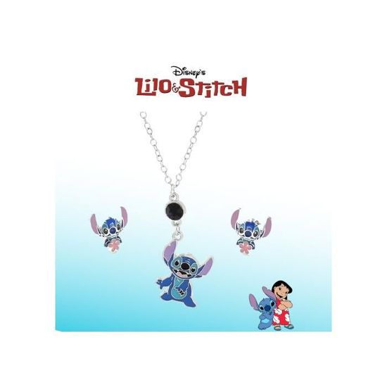 Bijoux Stitch Disney – Collier Pendentif + Boucles d’Oreilles Cadeau ...