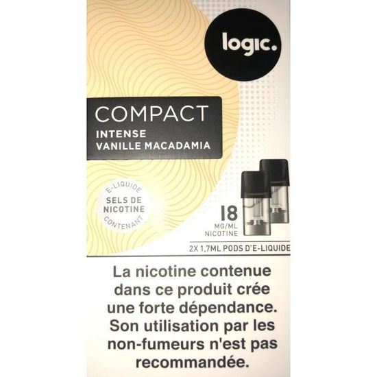 1 BOITE DE 2 CAPSULES LOGIC COMPACT VANILLE MACADAMIA INTENSE 18 MG ...