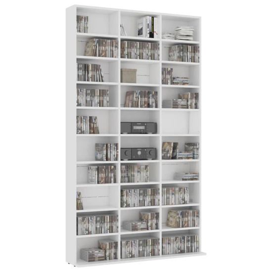 SUP740054 Meuble Range CD Armoire à CD - Armoire de rangement Blanc ...
