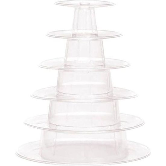 Présentoir à gâteau Macaron Support de tour à gâteau rond en plastique ...