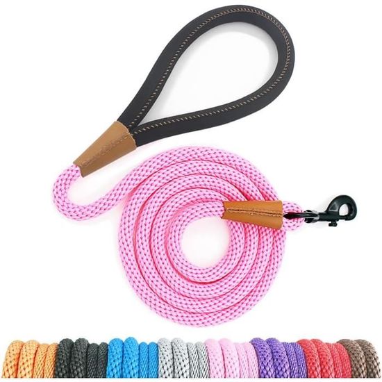 Laisse Chien Corde 1.3Cm X 180Cm Laisse Pour Chien En Nylon Avec Poignée Rembourrée ...
