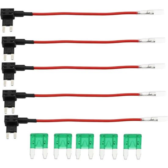 12V Standard Fusible Adaptateur Avec 5Pcs 30A Lame Style Fusible ...