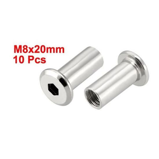 ECROU,M8x20mm--vis à douille hexagonale M8x22-20mm m10x21 mm, 10 pièces ...