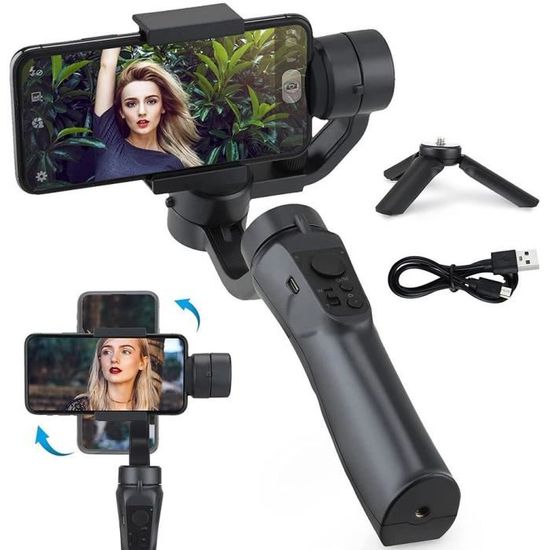 Stabilisateur Smartphone - ZGEER - Gimbal 3-Axes - Pliable - Anti ...