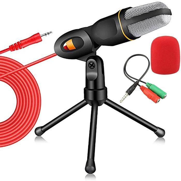 Microphone avec Support TrépiedMicro Professionnel à Condensateur Jack ...