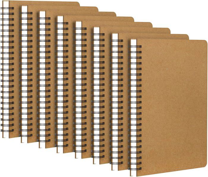 Carnet A5 Page Blanche Lot De 8 Cahiers Feuille Blanche 100G/M² Blanc Notebooks Spirale 700G ...