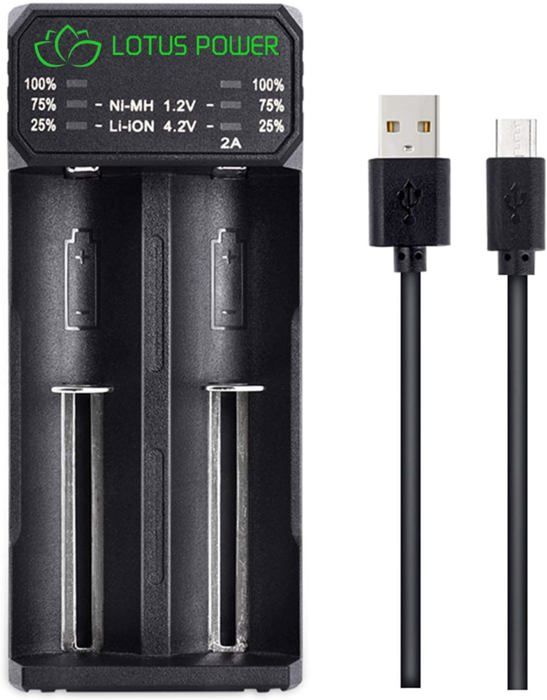 Chargeur de Batterie 21700, 2A 4,2V 1,2V 21750 Chargeur à 2 ...