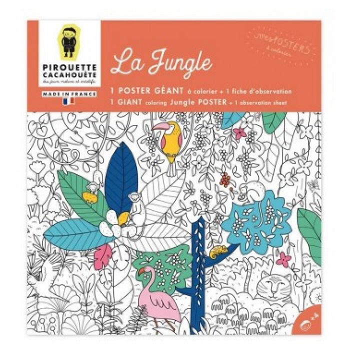 Poster Geant - Coloriage - La Jungle - Cdiscount Beaux-Arts et Loisirs ...
