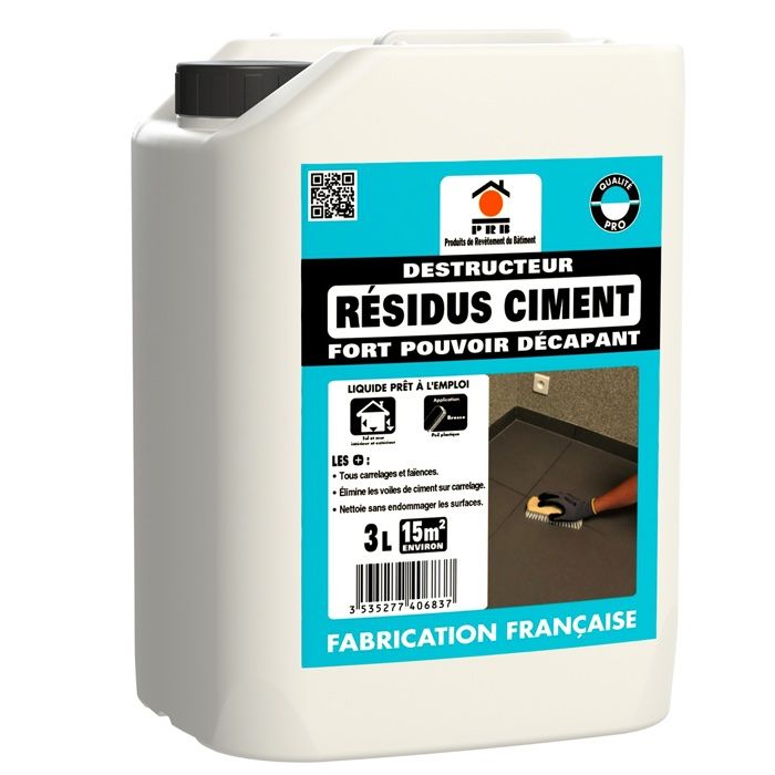 Décapant Résidus de Ciment 3L - Nettoyant Puissant Ciment et Laitance ...