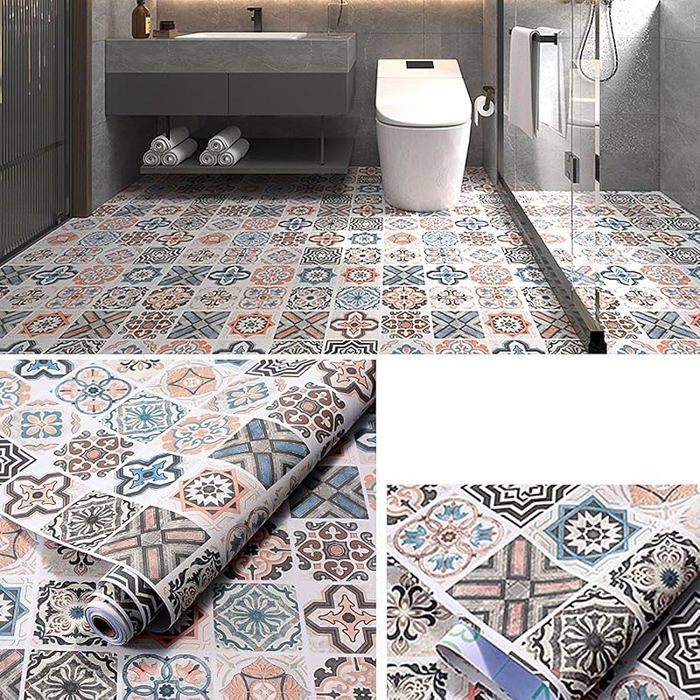 Revêtement de sol en PVC 5 m x 40 cm (2 m² Style rétro à carreaux Pour ...