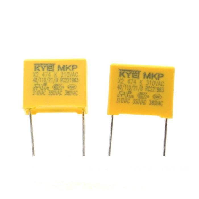 2x Condensateur MPK X2 0.47uf P:16mm 310V - Kyet - 230con1168 - Cdiscount Bricolage