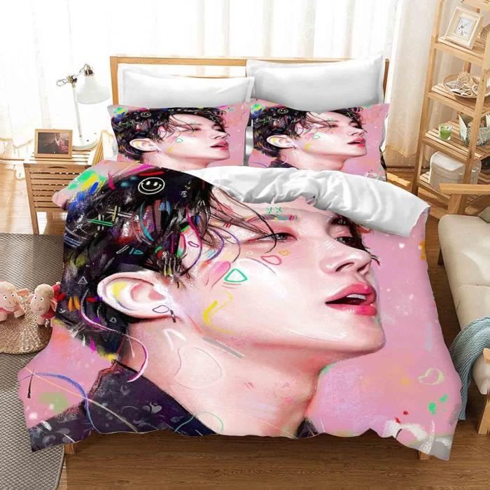 Bts Bangtan Boys Parures De Lit Avec Taies D'Oreiller, Literie 3D 100% Microfibre, Épaisse Et ...