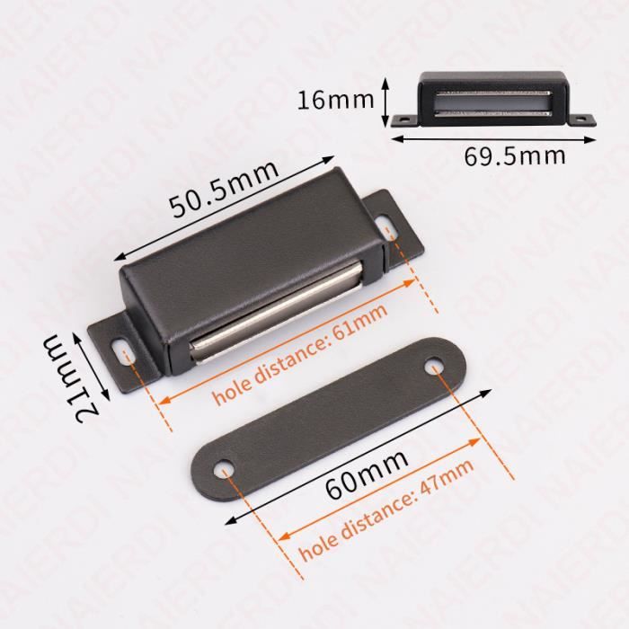 Serrure-barillet,NAIERDI-Loquet de porte magnétique en acier inoxydable ...