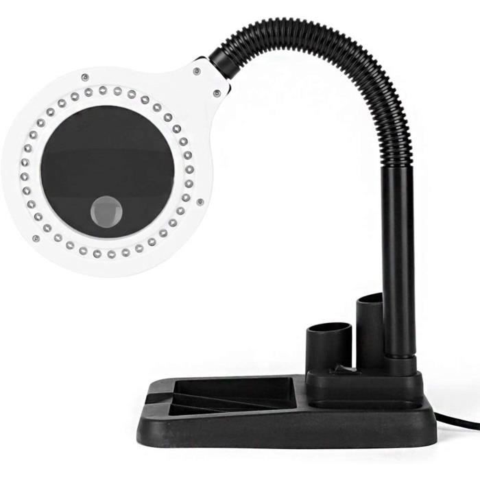 Magnifier Loupe Lampe De Table En Verre LED + Loupe 5X & 10X + Rotation ...