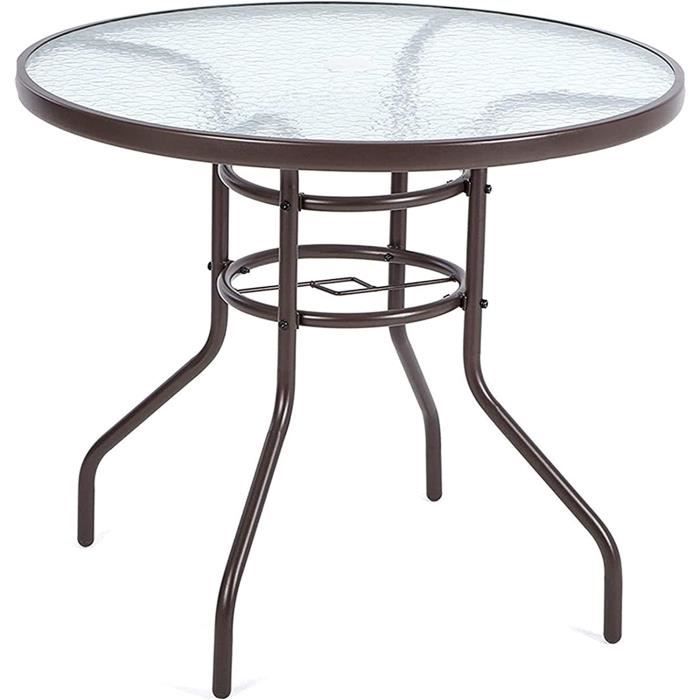 Table de Jardin Ronde 4 Places Table de Jardin en Acier 80cm [168 ...