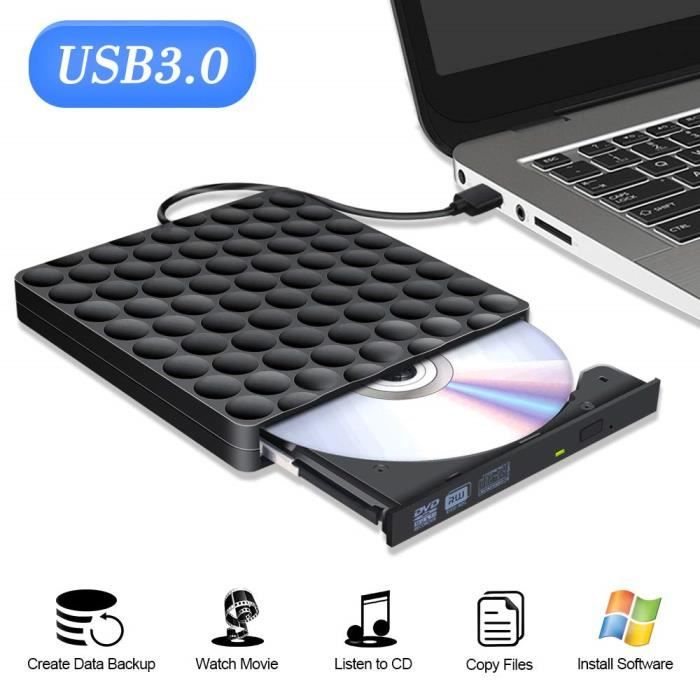 Lecteur DVD Externe USB 3.0 Graveur DVD Externe Portable Lecteur ...