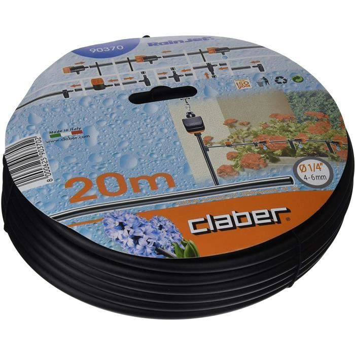 Claber 90370 - Tuyau capillaire Micro de 20 m, 1-4 (de 4 à 6 mm) de ...