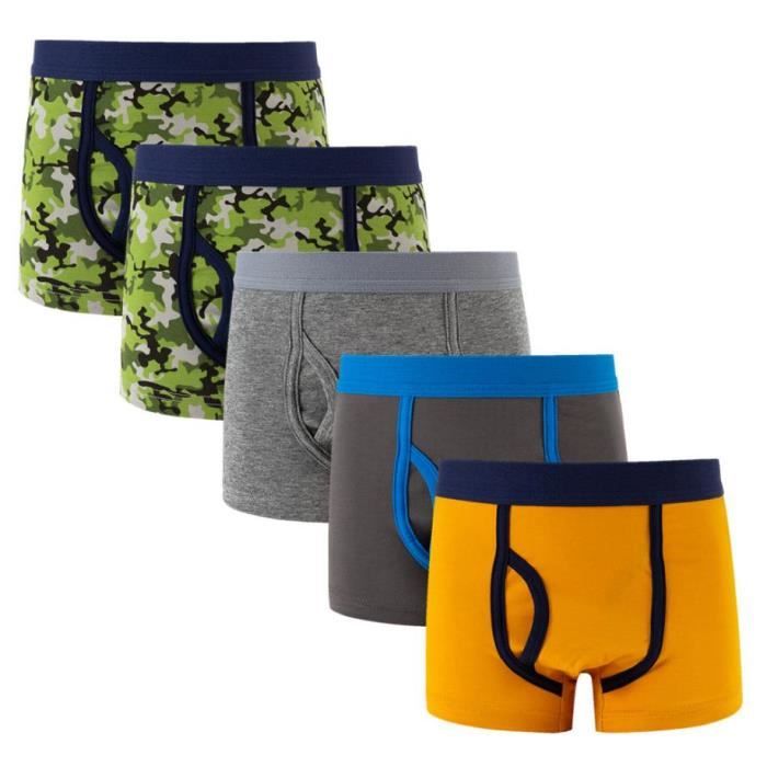 Boxer Garçon Lot de 5 Slip Enfant sous-Vêtement en Coton Different ...