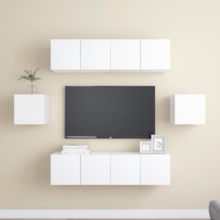 6656•Sale Hot•Ensemble de Meuble TV moderne décor HOMMIE - Support ...
