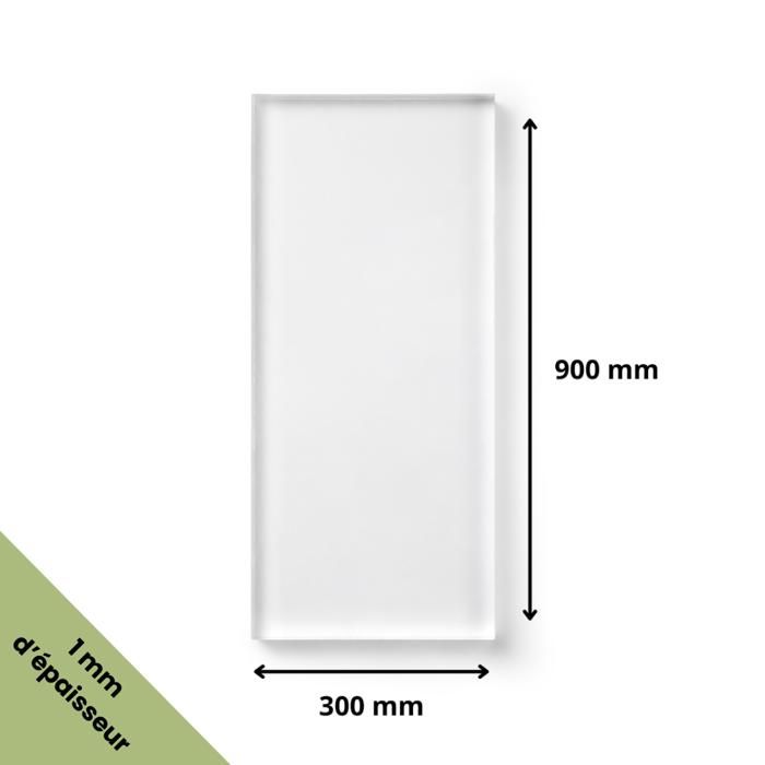 Plaque verre acrylique transparent 1 mm - 30 x 90 cm (300 x 900 mm) - Verre synthétique - Plaque ...