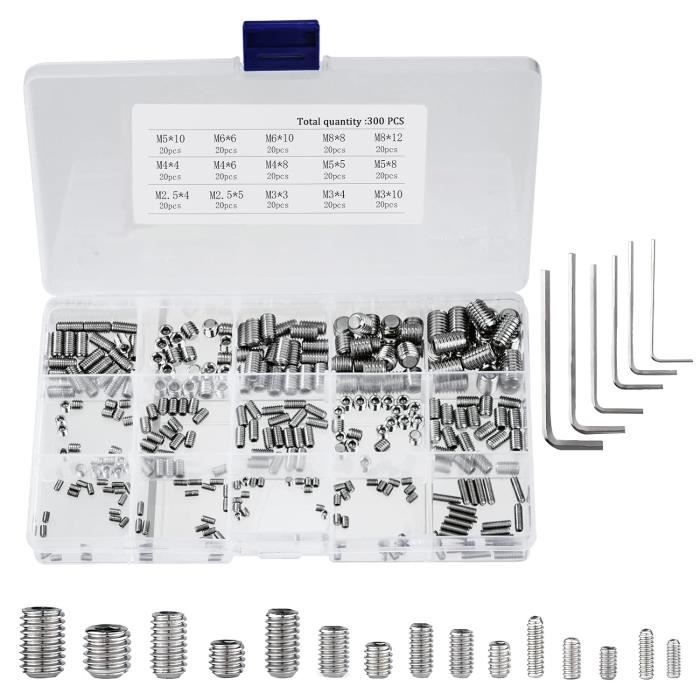 Vis Sans Tête Hexagonale M2.5 M3 M4 M5 M6 M8 Grub Screws de Acier ...