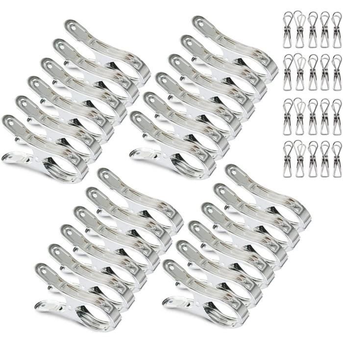 Pince A Linge Inox, 24 Pack Pince Serviette Plage Solides,Epingle A ... Pince A Linge Inox, 24 Pack Pince Serviette Plage Solides,Epingle A ...