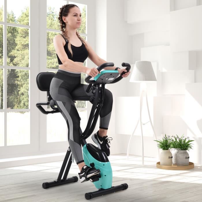 Vélo d'Appartements Pliable avec dossier, 10 Niveaux de Résistance ...