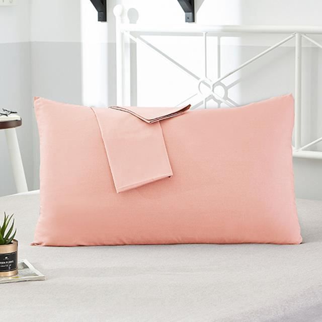 TAIE OREILLER,7-40x60cm 1Piece--Taie D'oreiller En Coton, Couleur Unie ...