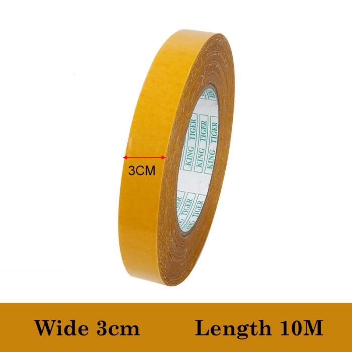 RUBAN ADHESIF ELECTRICITE,Width 3cm-10m--Bande Autocollante Double Face Translucide de Fixation ...