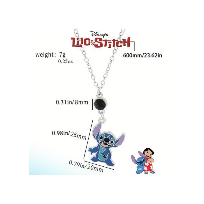 Bijoux Stitch Disney – Collier Pendentif + Boucles d’Oreilles Cadeau ...