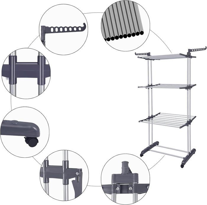 Etendoir Linge Intrieur et Extrieur 4 Niveaux Grande Capacit Schoir Linge Pliable Seche Linge ...