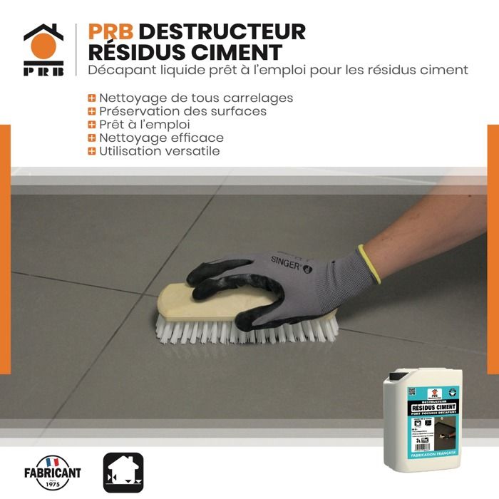 Décapant Résidus de Ciment 3L - Nettoyant Puissant Ciment et Laitance ...