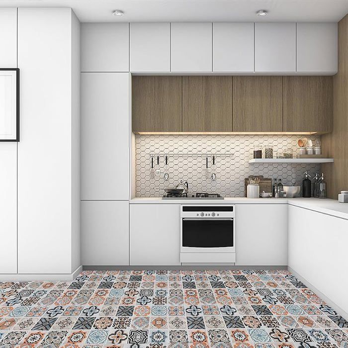 Revêtement de sol en PVC 5 m x 40 cm (2 m² Style rétro à carreaux Pour ...