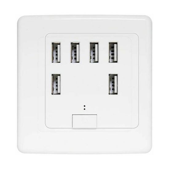Prise murale universelle USB6 ports intgrspanneau de charge 220V 4Acharge rapide couleurs ...