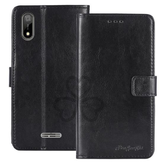 YLYH Noir Flip Cuir Housse Coque Pour Sfr Altice S33 5.7 inch Étui Cas ...