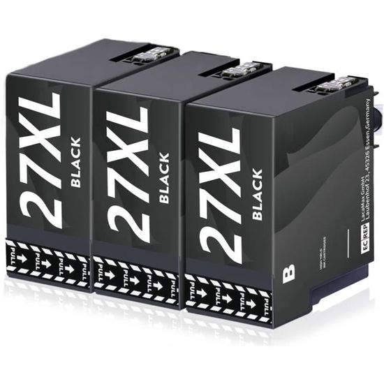27Xl Cartouche Noir D'Encre Compatible Pour Epson 27Xl 27 Xl Noir Pour Workforce Wf-3620 Wf-7710 ...