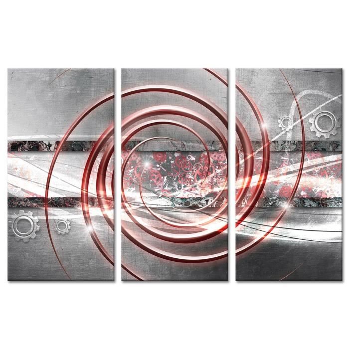 Tableau Déco Triptyque Abstrait Machine - 120x80 cm - Cdiscount Maison