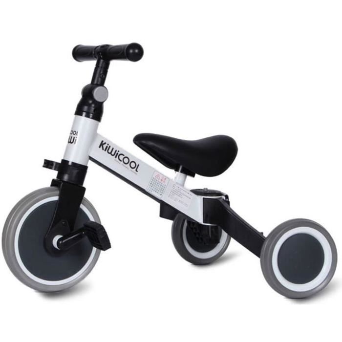 TRICYCLE Tricycle Évolutif pour Enfants 3 en 1 - Blanc - Guidon et ...
